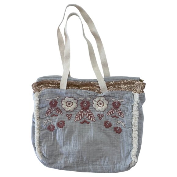 Louise Misha | Bags | Louise Misha Embroidered Tzigane Tote Bag Silver ...